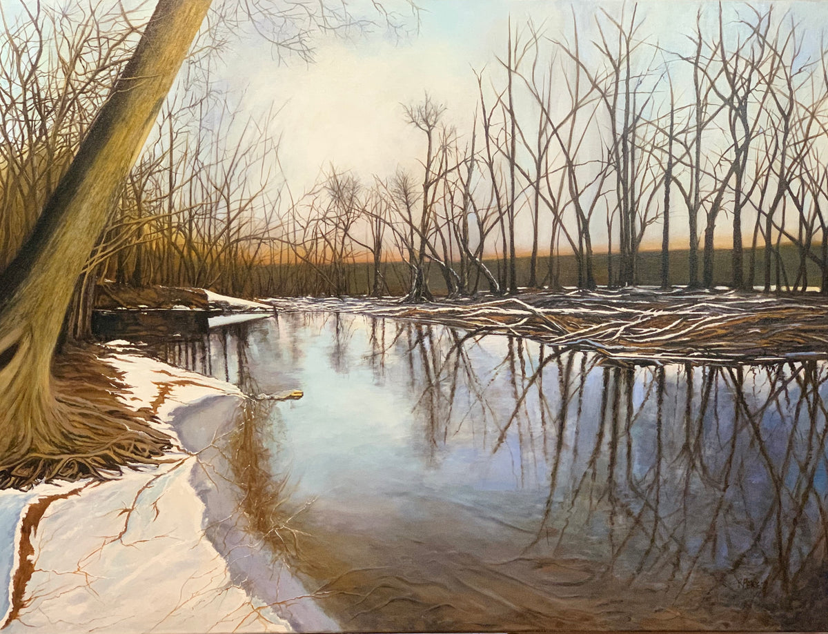 Violets Lock in Snow – Roger Perez Art